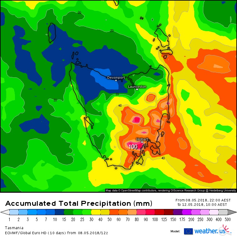 Higgins Storm Chasing | TAS48HRRAINTOTALMAY9TH2018